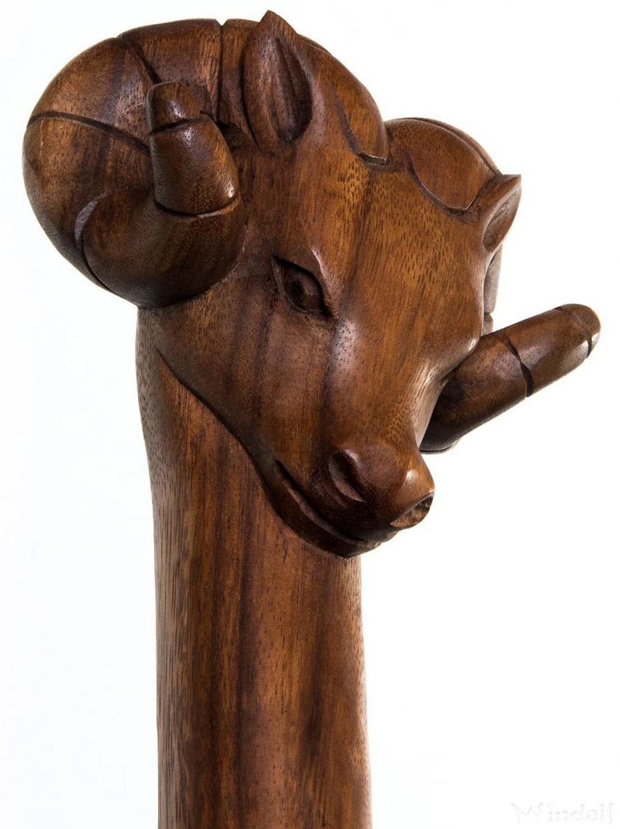 WINDALF Mittelalter Widder Wanderstab RAM 180 cm Widderkopf Wanderstock ...