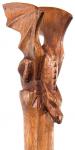 WINDALF Drachen Wanderstab DORIAN 90 cm Gehstock Handarbeit aus Holz ...