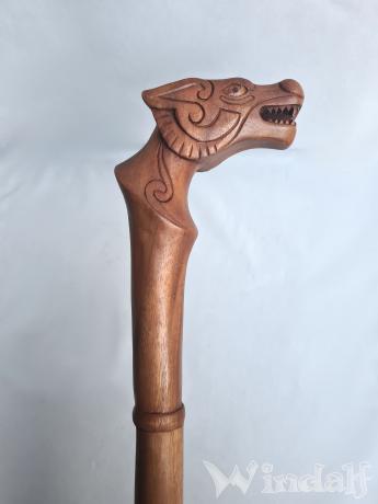 WINDALF Kraft Wolf Wanderstab WULF 180 cm Wikinger Druidenstab ...